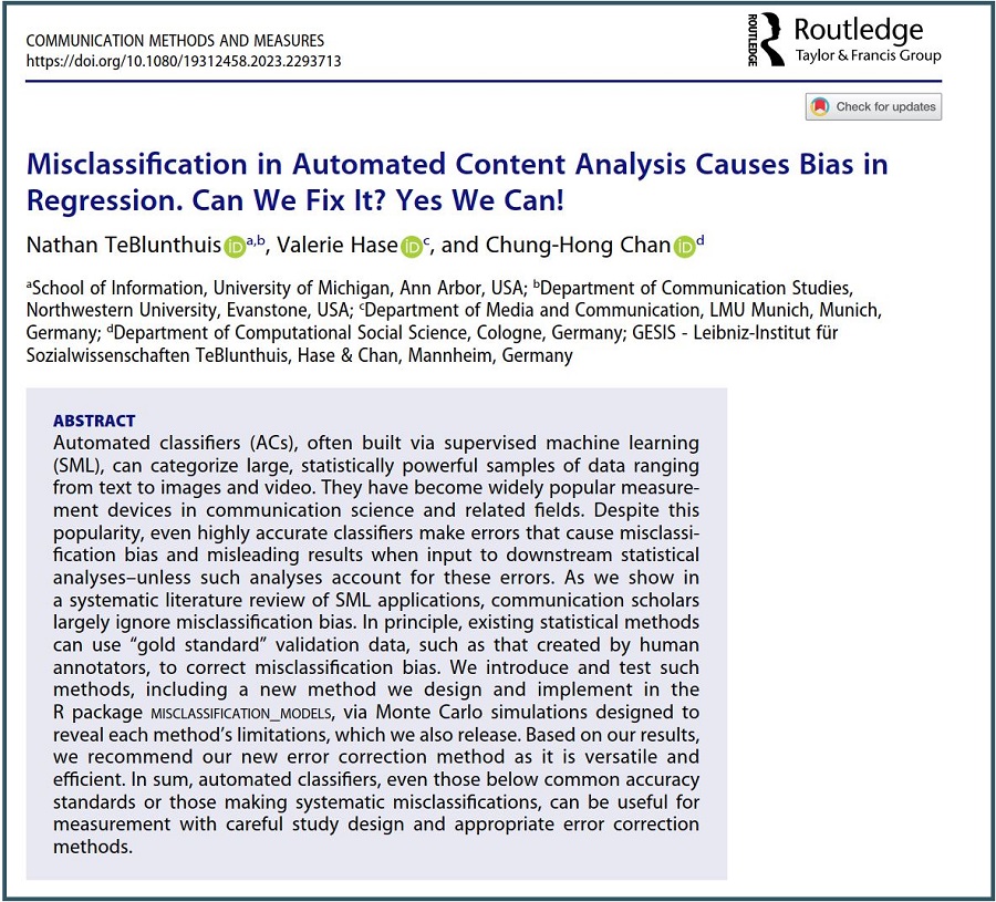 Misclassification in Automated Content Analysis Causes Bias in ...