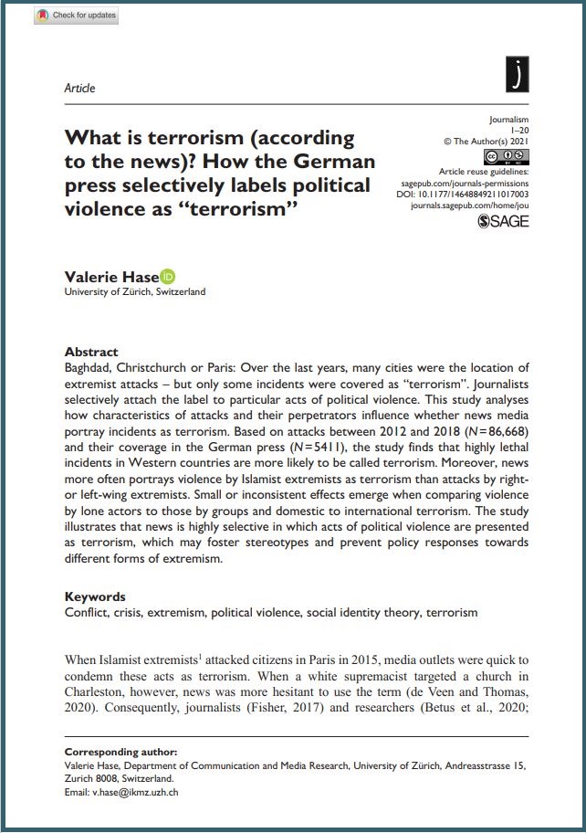 What is Terrorism (according to the News)? How the German Press ...
